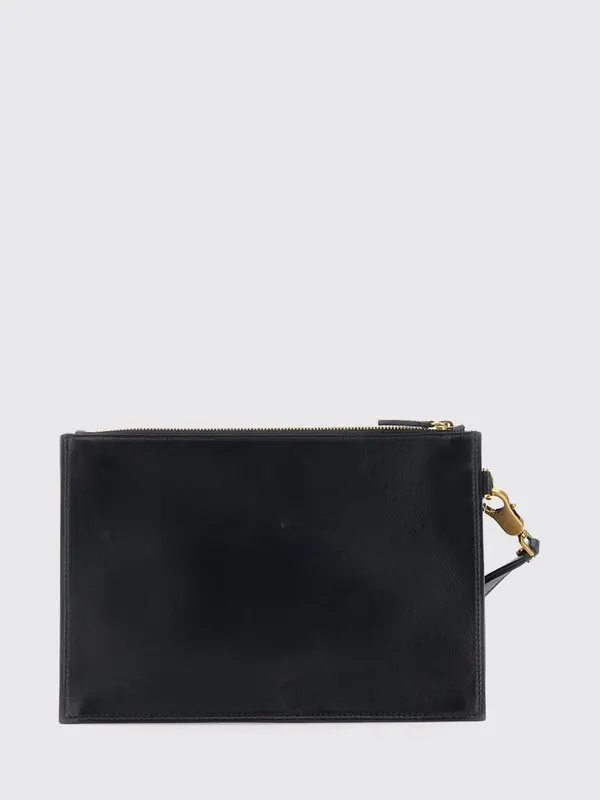 Versace Lambskin Pouch With Medusa Logo And Removable Wrist Strap