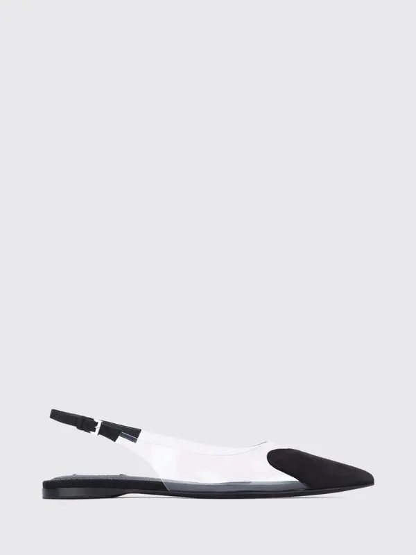 Alaïa Le Cœur Raffia Slingback Ballet Flats With Almond Toe And Strap - Black