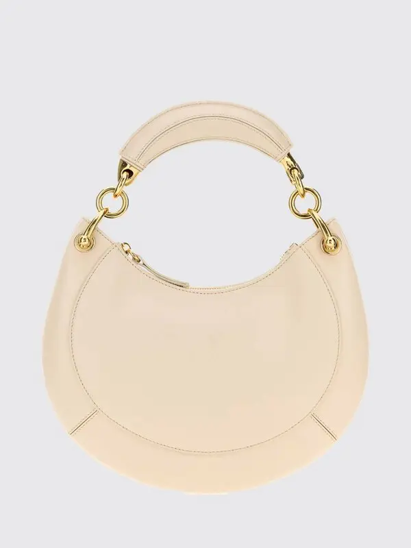 Chloé Smooth Calfskin Banana Handbag With Rigid Handle - Milk
