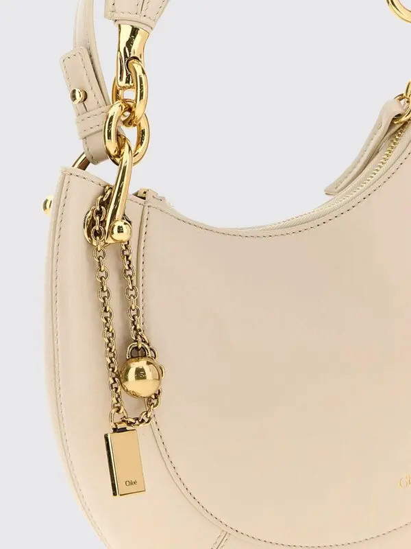 Chloé Smooth Calfskin Banana Handbag With Rigid Handle - Milk