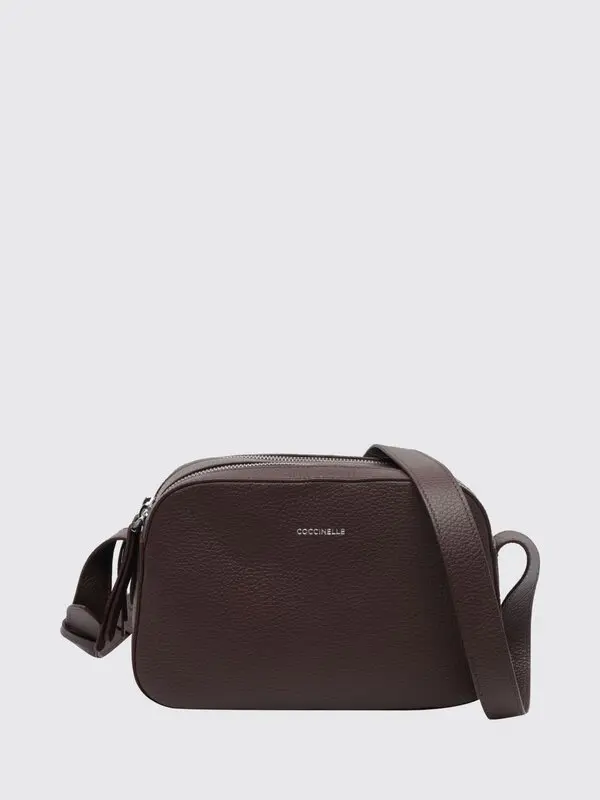 COCCINELLE Grained Leather Crossbody Bag - Brown