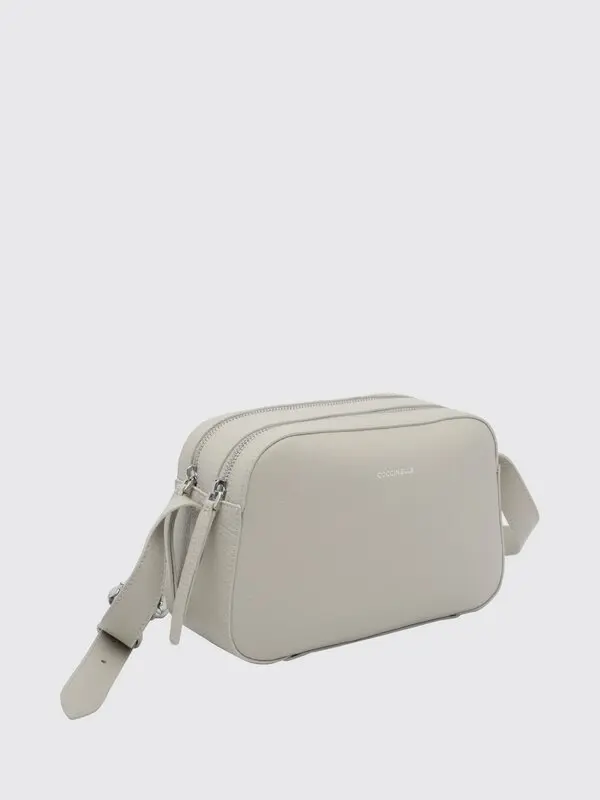 COCCINELLE Grained Leather Crossbody Bag - Grey 1