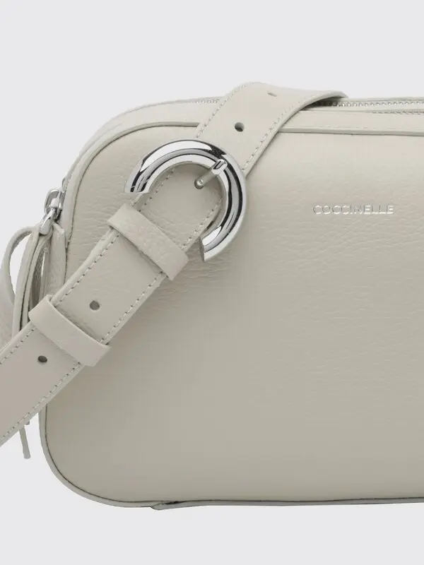 COCCINELLE Grained Leather Crossbody Bag - Grey 1