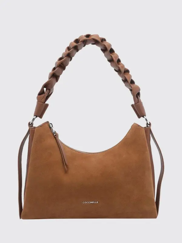 COCCINELLE Boheme Suede Shoulder Bag With Braided Handle