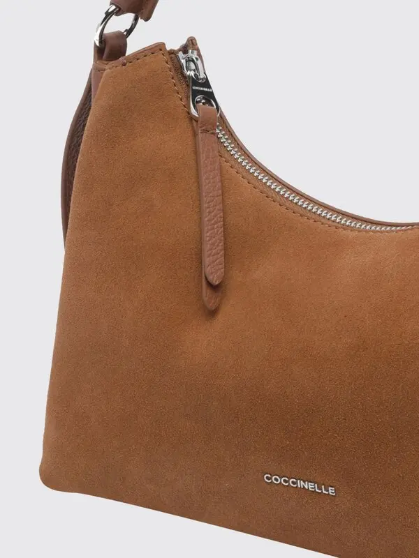 COCCINELLE Boheme Suede Shoulder Bag With Braided Handle