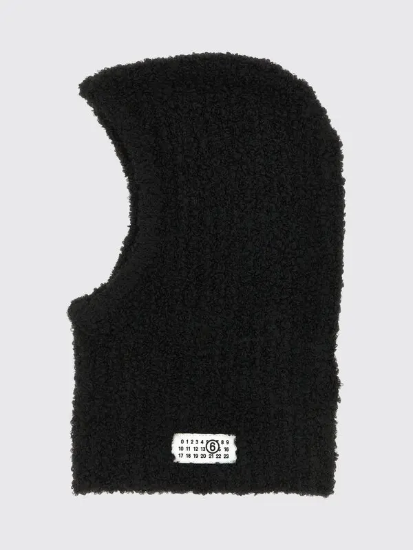 MAISON MARGIELA Wool Blend Balaclava With Numeric Logo - Black
