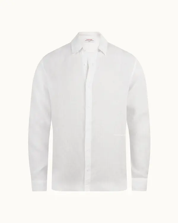 Orlebar Brown Classic Fit Linen Shirt In For Hotel Du Cap