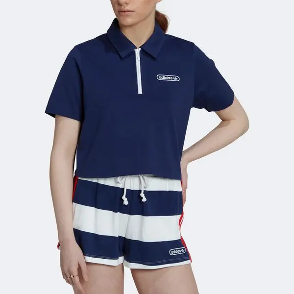 Adidas Original Crop Zip Polo Shirt