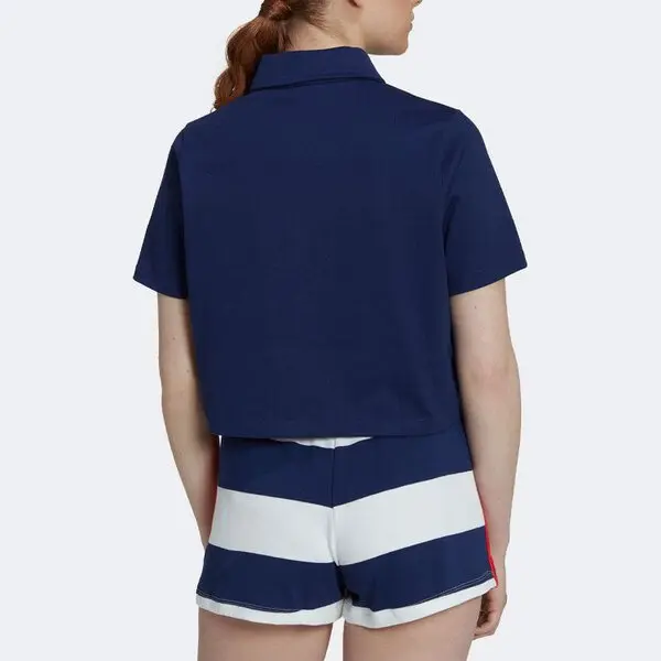 Adidas Original Crop Zip Polo Shirt