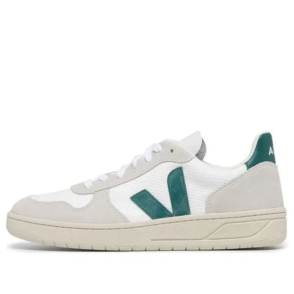 VEJA V-10 B-mesh Lace-up Sneakers 'white Beige Green - White/beige/green