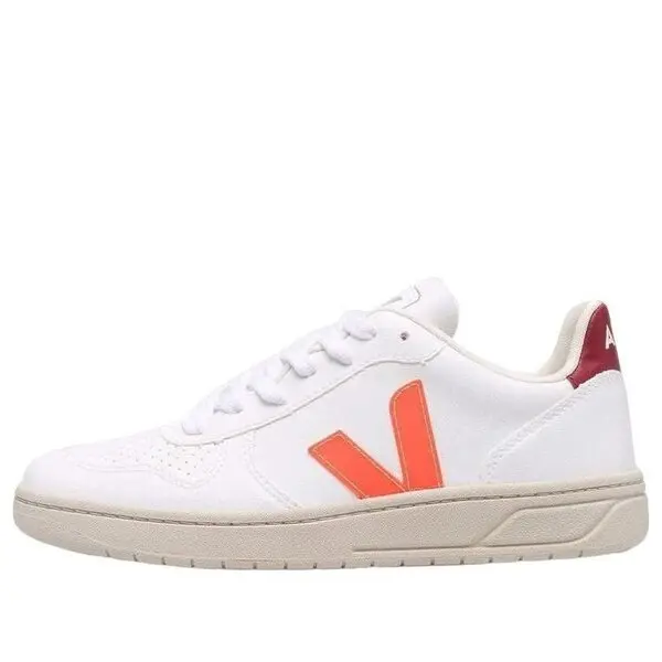 VEJA V-10 Cwl 'white Orange Fluo Marsala