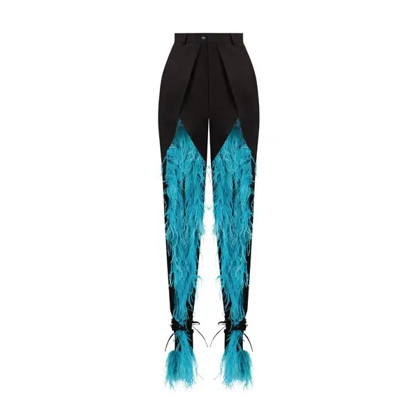 ÚCHÈ Feather-accented Trousers