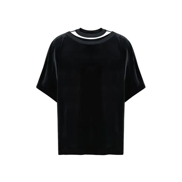 ÚCHÈ Velvet Double Collar T- Shirt