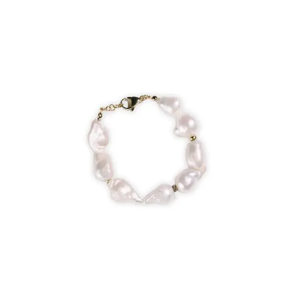URBANE JEWELRY STUDIO Judith Baroque Pearl Bracelet - White/gold