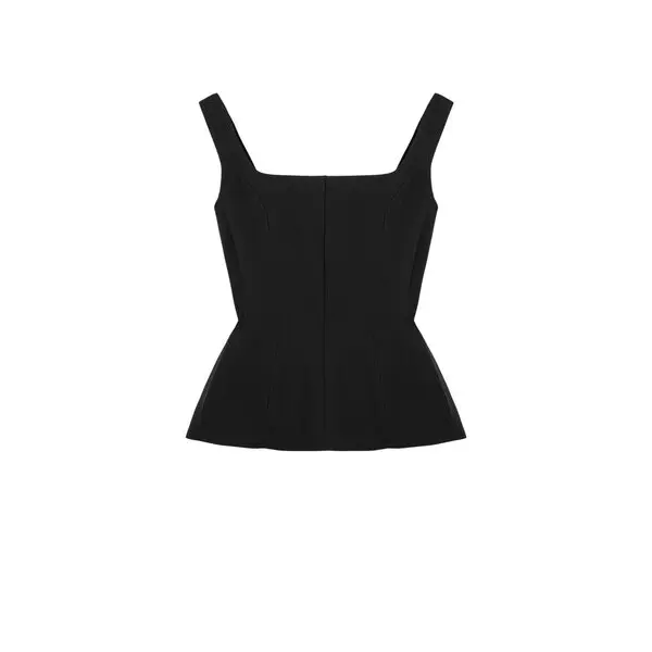 NOCTURNE Boned Square Neck Peplum Bustier Top