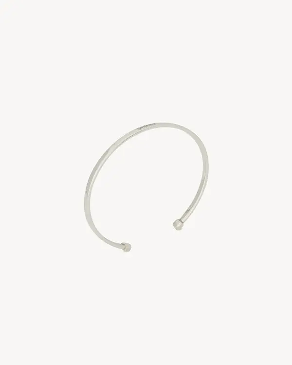 Saint Laurent Thin Cuff In Sterling Silver