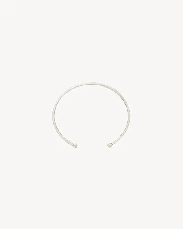 Saint Laurent Thin Cuff In Sterling Silver