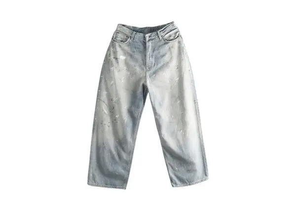 Acne Studios Wide Leg High Waisted Jeans - Light Blue