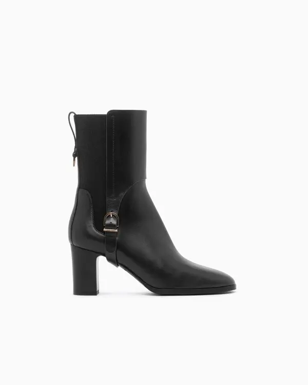 Giorgio Armani Boot With Rubber Details And Leather Sole