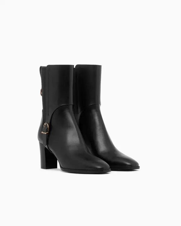 Giorgio Armani Boot With Rubber Details And Leather Sole