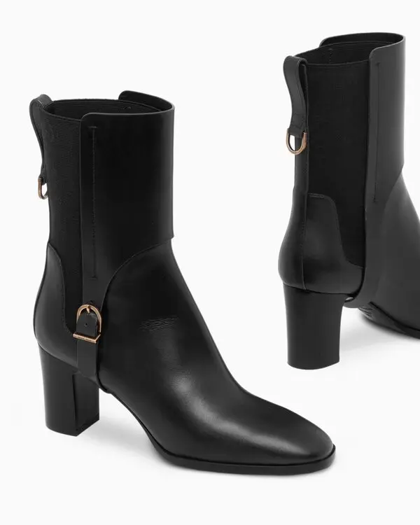 Giorgio Armani Boot With Rubber Details And Leather Sole