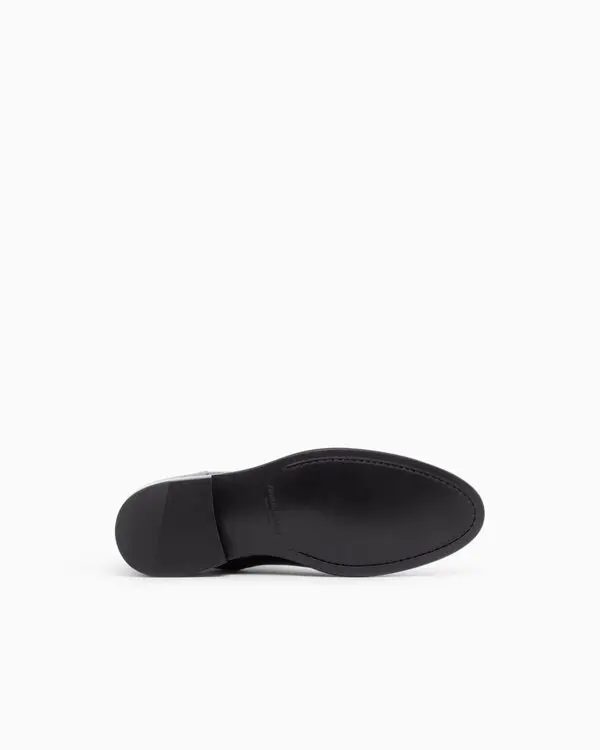 Giorgio Armani Boots In Brushed Leather With Leather Sole
