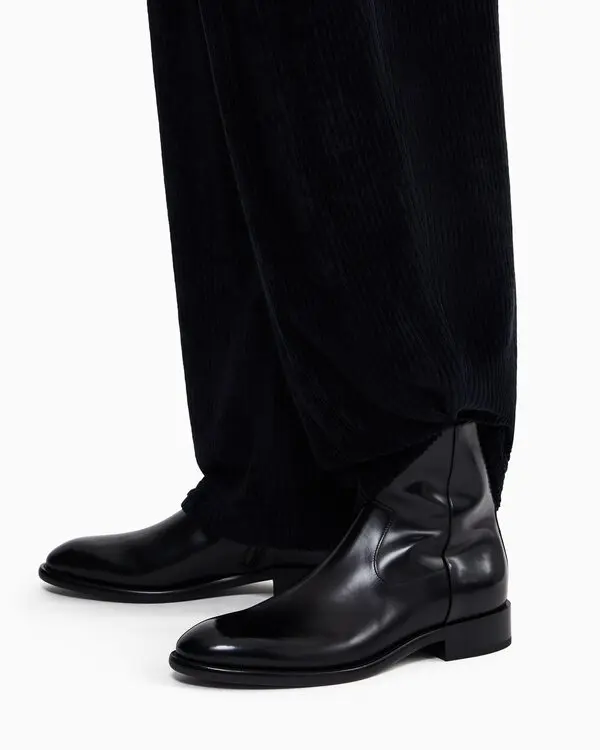 Giorgio Armani Brushed Leather Boots