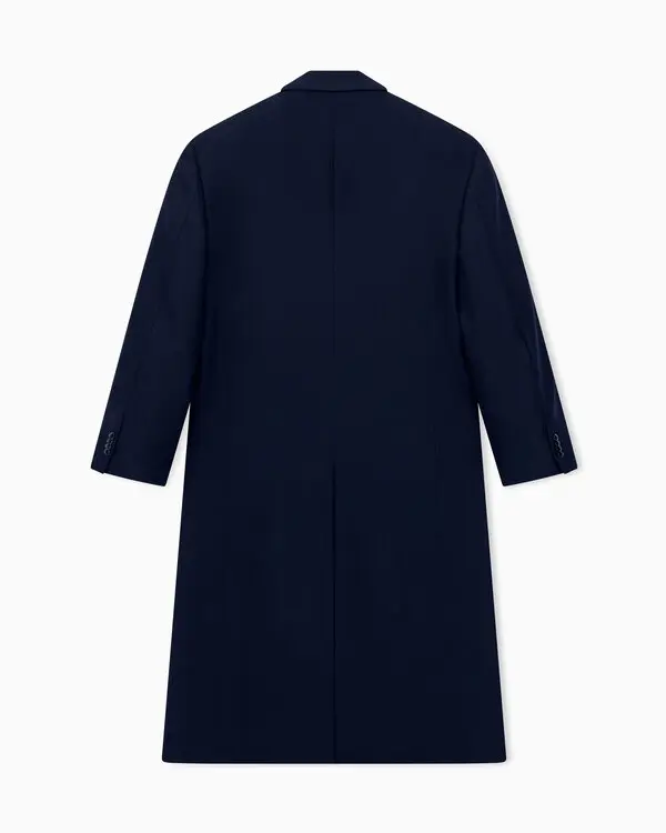 Giorgio Armani Coat Regular Fit In Chevron Virgin Wool And Cashmere