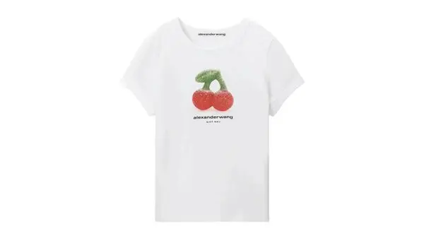 Alexander Wang Cherry Graphic Fitted Ringer Tee Shirt