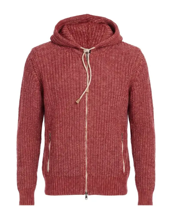Eleventy Cardigan Brick Size Alpaca Wool, Cotton