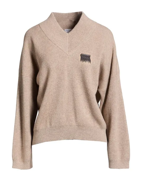 Brunello Cucinelli Sweater Size Cashmere, Brass, Leather