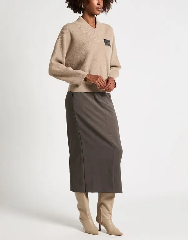 Brunello Cucinelli Sweater Size Cashmere, Brass, Leather