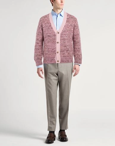 LARDINI Multicolor Wool, Alpaca Wool, And Silk Blend V-neck Cardigan - Pink