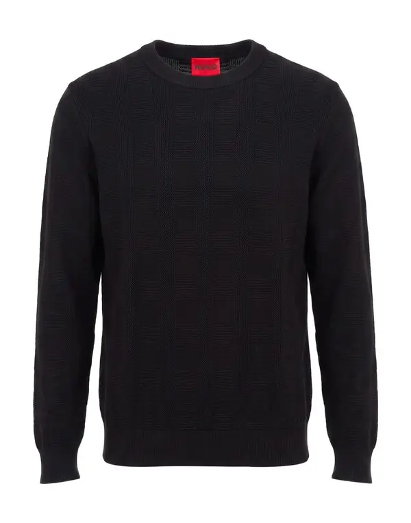 Hugo Sweater Sand Size Cotton - Black