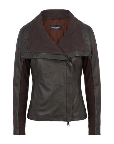 STREET LEATHERS Jacket Size Leather, Viscose, Nylon, Elastane - Brown
