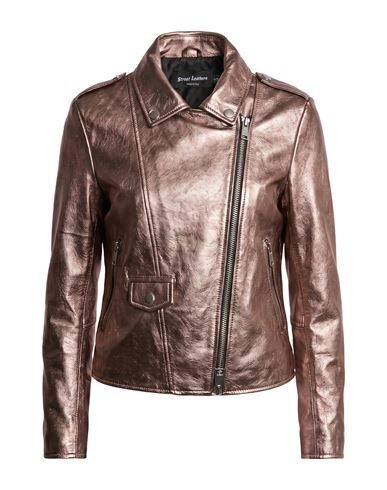 STREET LEATHERS Jacket Bronze Size Leather - Yellow