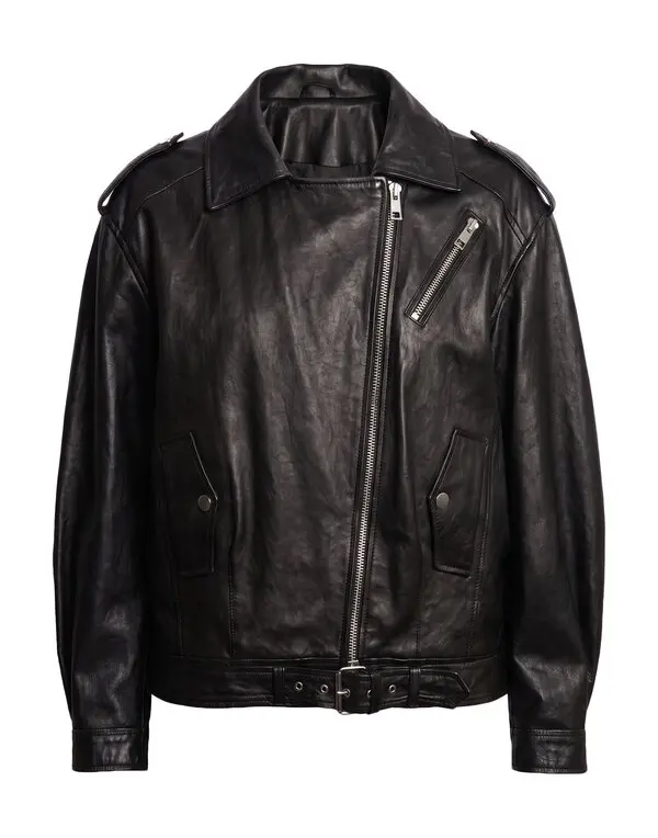STREET LEATHERS Leather Biker Jacket - Black