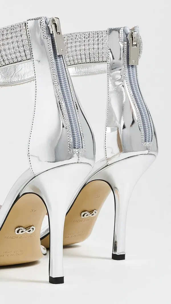 Mach & Mach She's A Lady Zircon Gioello Leather Sandals