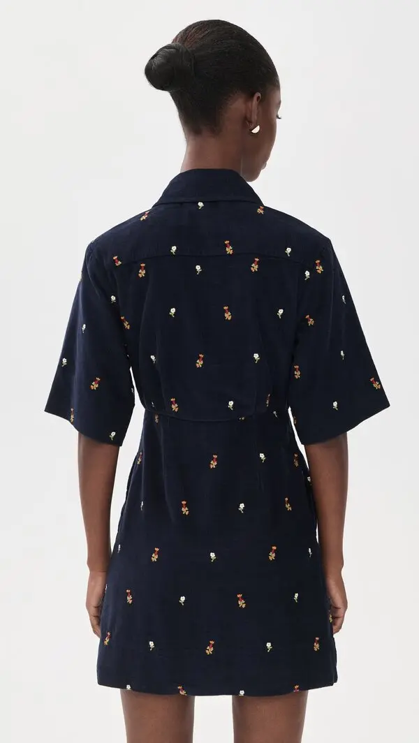 Sea Tilly Embroidered Cord Button Down Dress