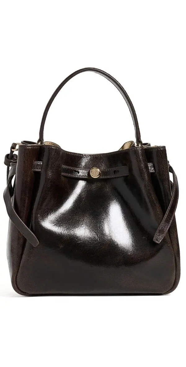 Tory Burch Romy Distressed Bucket Bag - Chocolate