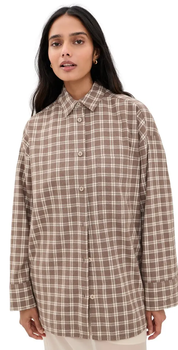 BY MALENE BIRGER Derris Flannel Button Down Shirt