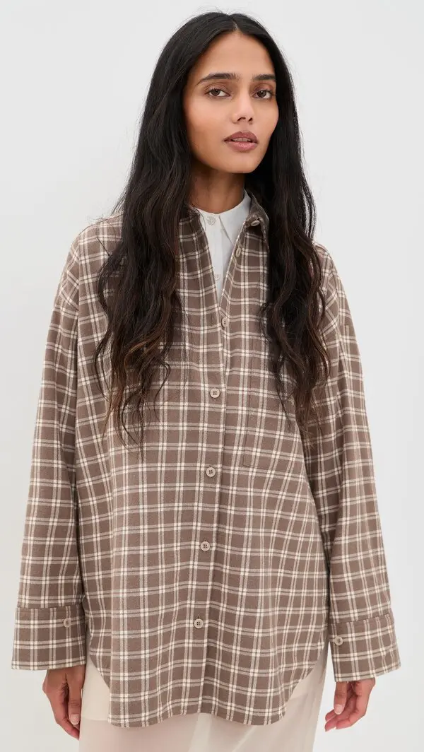 BY MALENE BIRGER Derris Flannel Button Down Shirt