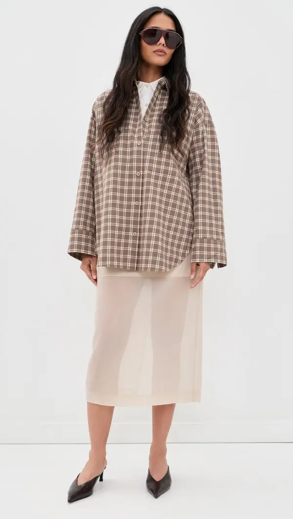 BY MALENE BIRGER Derris Flannel Button Down Shirt