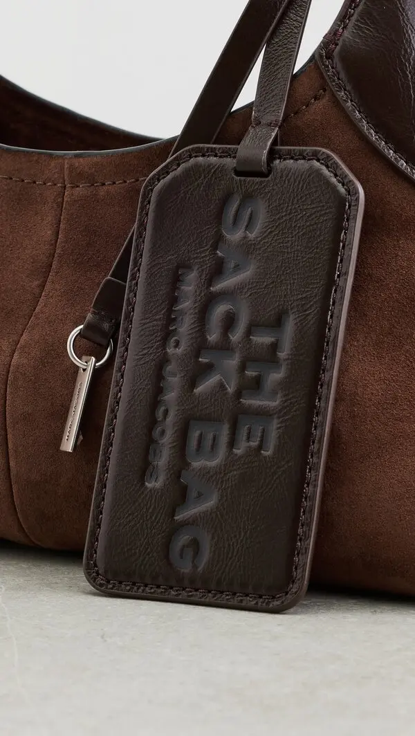 Marc Jacobs The Small Belted Suede Sack Shoulder Bag - Dark Brown