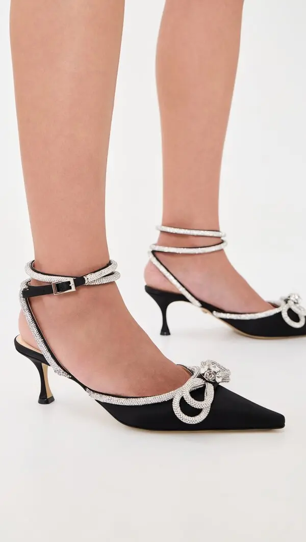 Mach & Mach Double Bow Satin Pumps