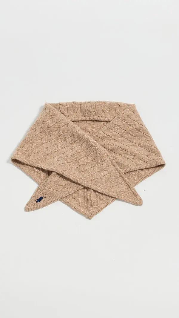 Polo Ralph Lauren Cable Triangle Scarf - Camel