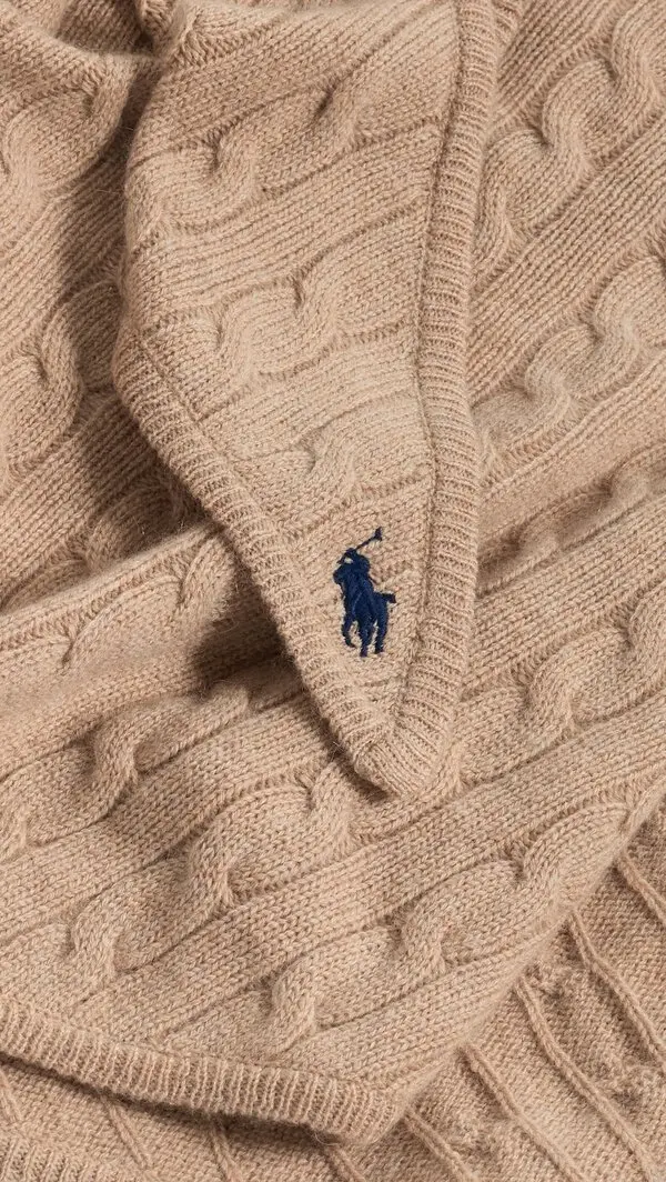 Polo Ralph Lauren Cable Triangle Scarf - Camel
