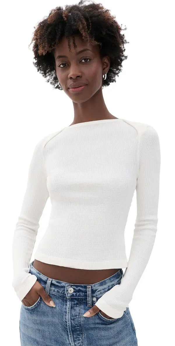 Citizens Of Humanity Long Sleeve Baby Waffle Tee - Pashmina