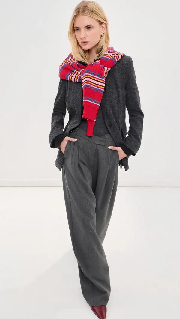 LE BOP Teller Convertible Shrug Cardigan - Red Stripe Multi