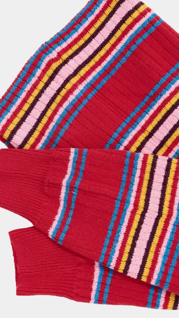 LE BOP Teller Convertible Shrug Cardigan - Red Stripe Multi